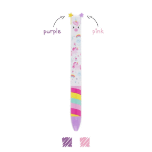 Click and Clack, Unicorn, Pen, Purple & Pink: bolígrafo bicolor ...